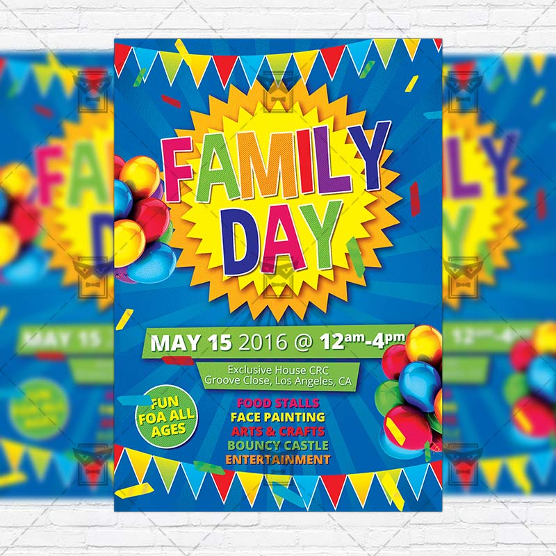 Family Day Premium Flyer Template Instagram Size Flyer 