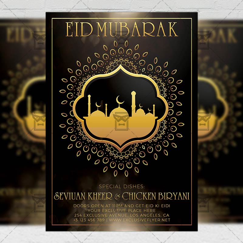 Eid Mubarak Seasonal A5 Flyer Template ExclsiveFlyer Free And 