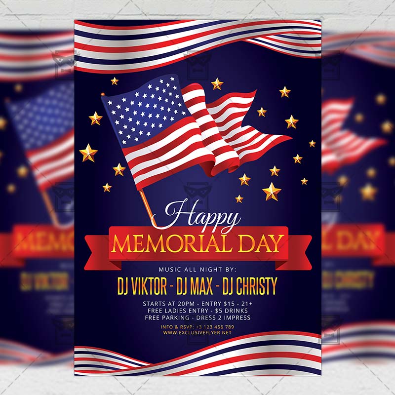 Memorial Day Flyer Seasonal A5 Template ExclsiveFlyer Free And 