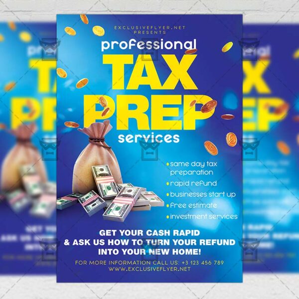 Tax Prep Service Flyer Business PSD Template ExclusiveFlyer