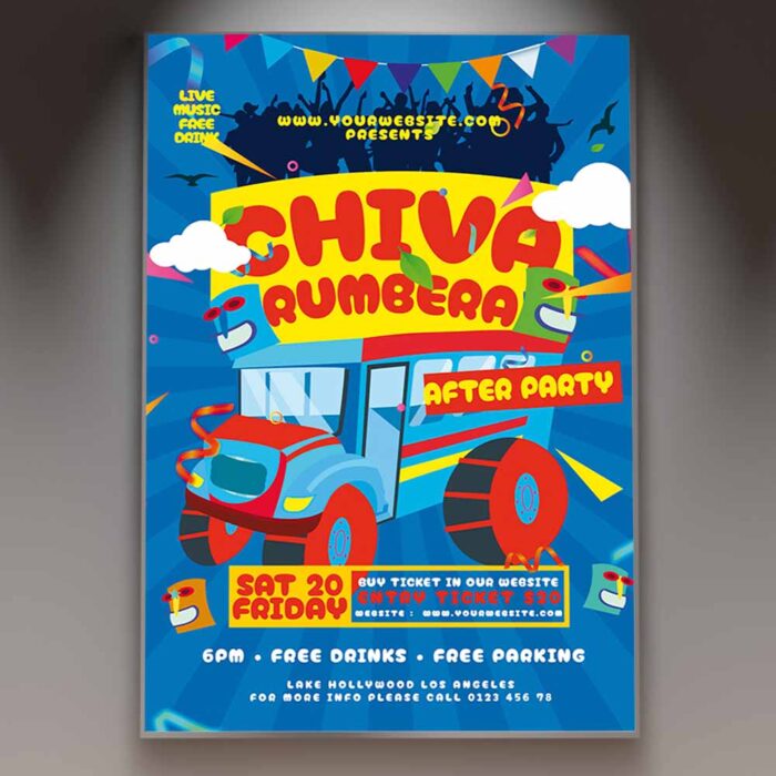Chiva Rumbera Printable Psd Template Psdmarket